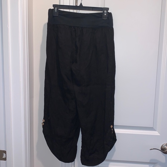 Source Unknown | Pants & Jumpsuits | Black Flow Pants Made In Italy ...